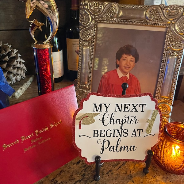 5”x7” My Next Chapter Begins at | Graduation Table Sign | Table Sign ...