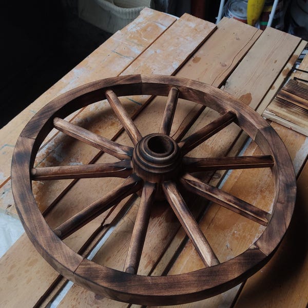 Wooden Cart Wheel - Vintage - Handmade - Onlywood - Etsy