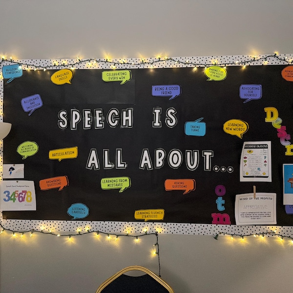 Speech Therapy Bulletin Board / Door Decor - Digital Download - Etsy