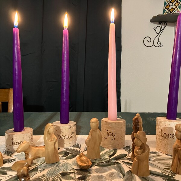 Advent Wreath DIY Stand, Advent Candle Holder, Rustic Christmas Decor ...