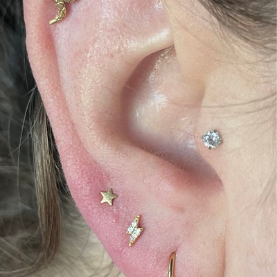 16g Snake Piercing single, 316L Surgical Steel Cartilage, Tragus, Helix ...