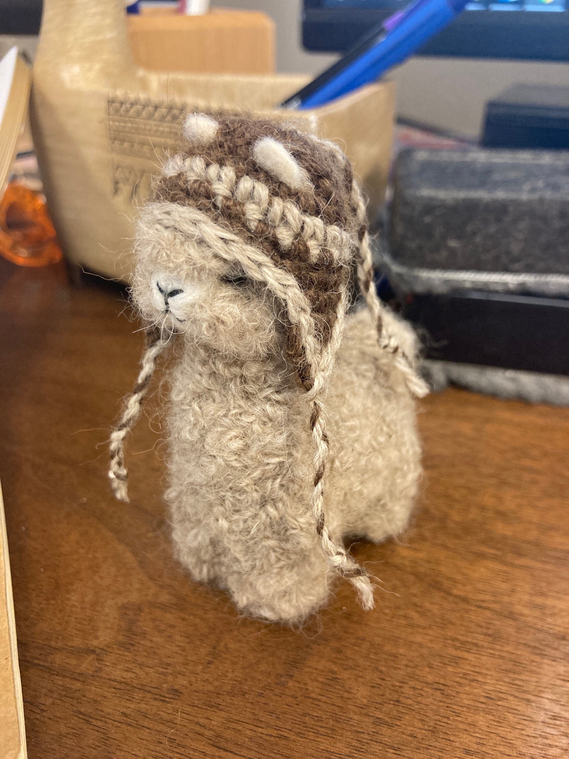 Needle Felted Alpaca with chullo Sculptures: Felted Animals by Hand in ...