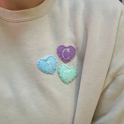 Valentine's Day Name Heart Sweatshirt Hand Cut & Hand Embroidered - Etsy