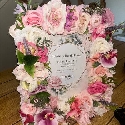 Blush Pink Floral Photo Frame, Flower Picture Frame, Photo Frame ...