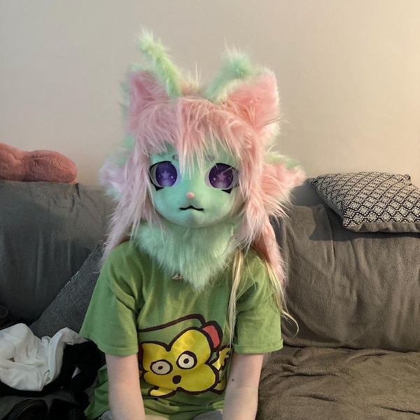Beginner Theraine Fursuit Head | LARP Ready Animal Mask | Breathable ...