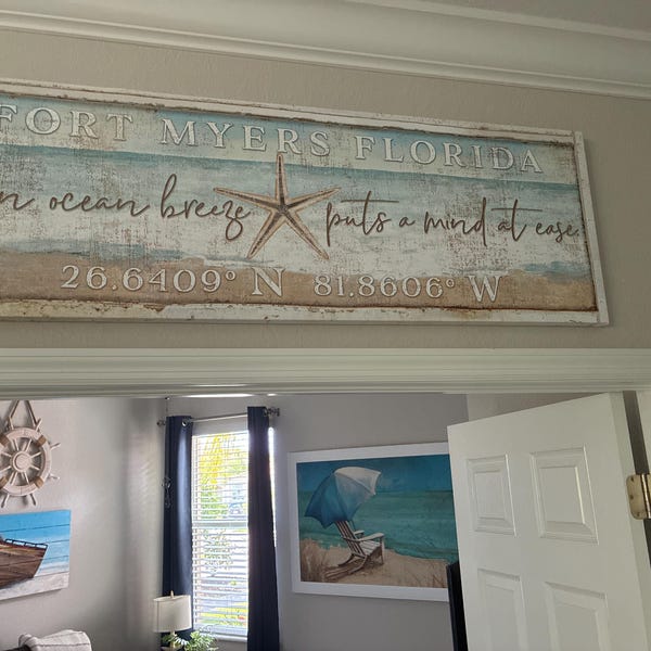 Coastal Decor Beach House Sign - Custom Family Name Beach Shell ...