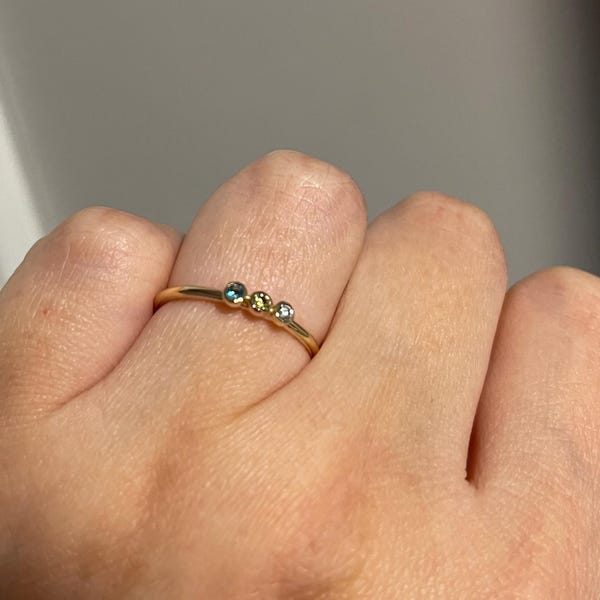 14k Gold Filled Stacking Rings, Thin Dainty Ring, Stackable Delicate ...