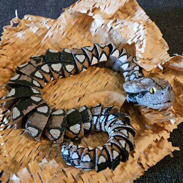 Precision-crafted 3D Printed Articulated Gaboon Viper Fidget Toy ...