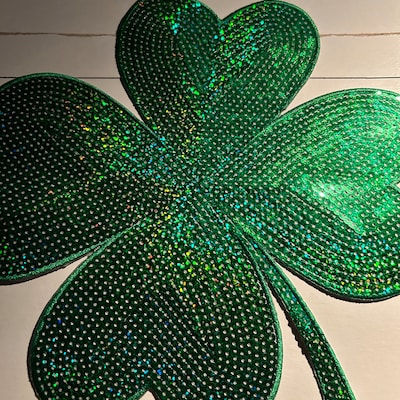 Clover Sequin Patch, Shamrock Sequin Patch, St. Patrick's Day Patch ...