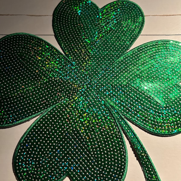 Clover Sequin Patch, Shamrock Sequin Patch, St. Patrick's Day Patch, Shamrock Patch, Iron-on ...