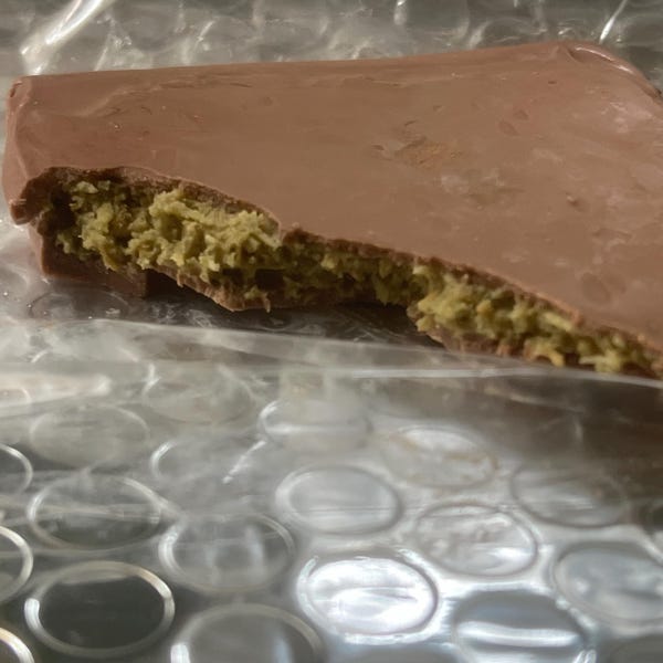 Handmade Large Kunafa Knafeh Pistachio Belgian Milk Chocolate Bar