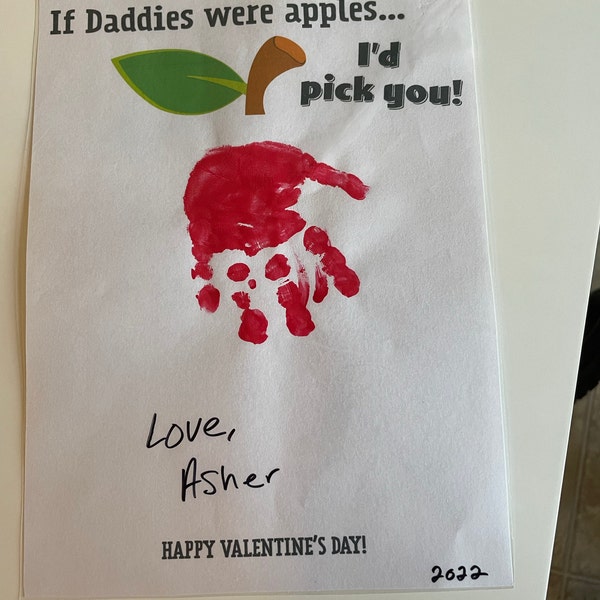 Printable Valentine's Day Card for Dad, Baby Footprint Art, Footprint ...