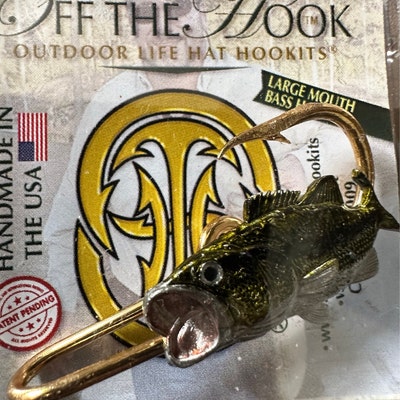 Bass Bone Fish Hookit© Fishing Hat Hook Brim Clip Hat Clip Fishing Gift ...