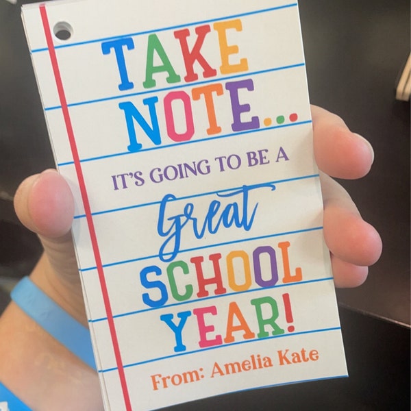 Back to School Tag Take Note Tag Pen Marker Gift Tags for Teachers ...