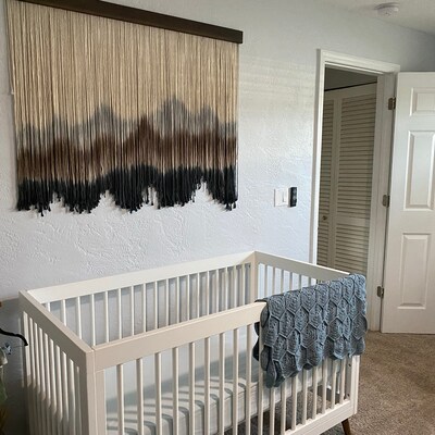 Mountain Art Hand Dyed Macrame Wall Hanging Large Wall - Etsy