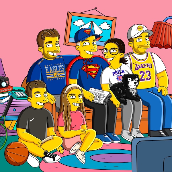 Simpsons Portrait, Custom Simpsons Family Portrait, Christmas Portrait ...
