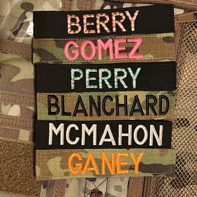 CUSTOM Embroidered NAME TAPE With Hook Fastener - Etsy
