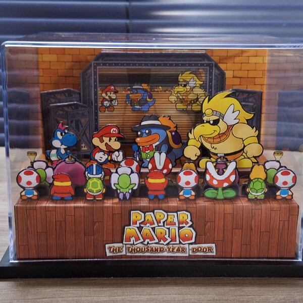 Paper Mario Thousand Year Door 3D Diorama Cube - Doopliss Fight - Etsy