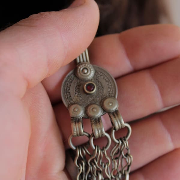 Turkmen Cross Pendant, Turquoise Stone Cross Pendant, Gemstones Beads ...