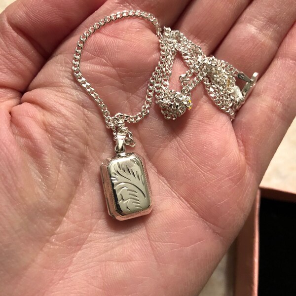 Engraved Lockets Laser Personalized Engraved Message. Sterling Silver ...