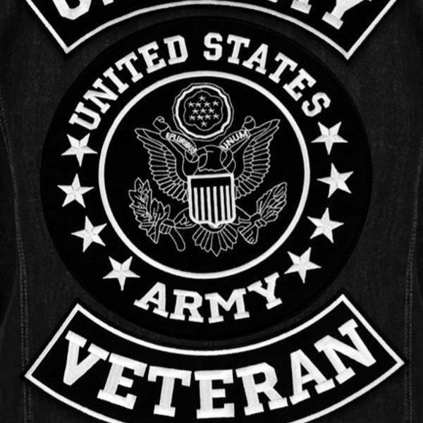Large US Army Iron on Patch 10 Inch Black and White Round Back Patch ...