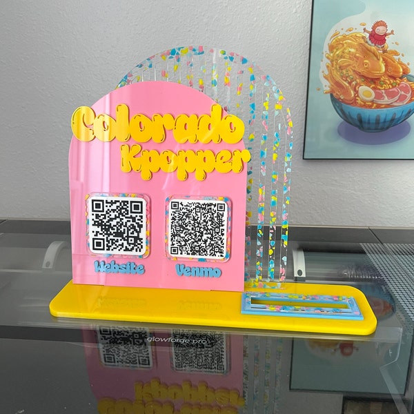 Business Card Holder Scan to Pay QR Code Social Media Payment Sign ...