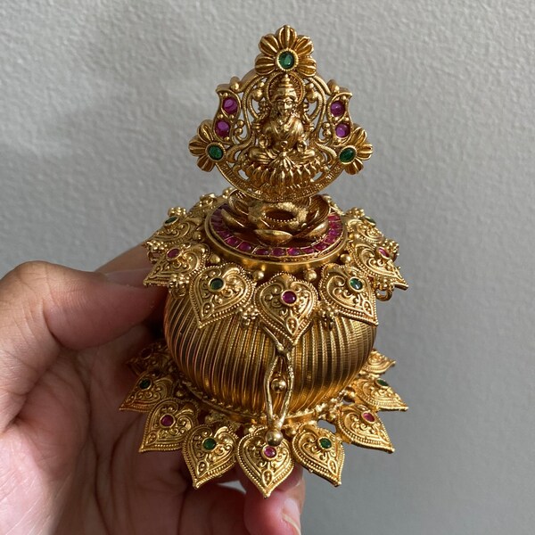 Gold Box/ Kumkum Box/ Wedding Gift/ Puja Item/ Sindoor Box/ Wedding ...