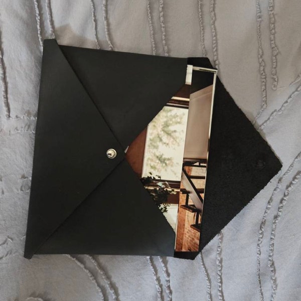 Customized Leather Envelope for Photos 4x6, Leather Case Prints 5x7 ...