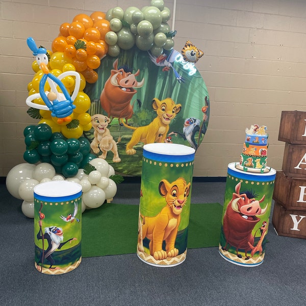 Cartoon Lion King Backdrop, Jungle Safari Birthday Party Decoration - Etsy