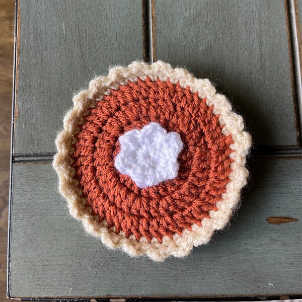 Decorative Cutie Pie Coaster Crochet Pattern | Pumpkin Pie Coaster ...