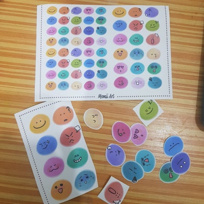 Mood Digital Stickers Emoticon Stickers Planner Stickers Cropped for ...