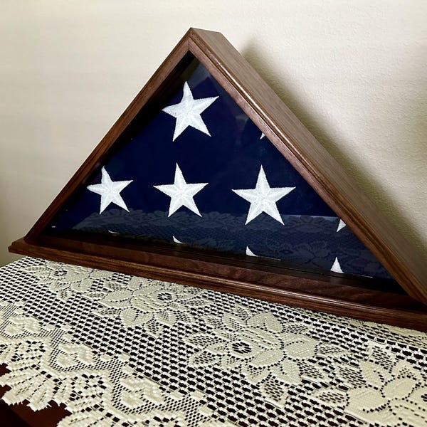 Golden Oak Burial Flag Case - Etsy