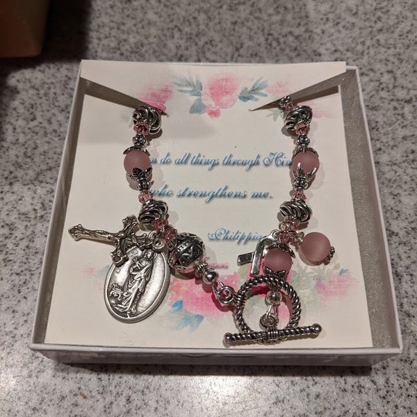 St. Raphael Archangel Chaplet, One Decade Pocket Rosary in Natural ...