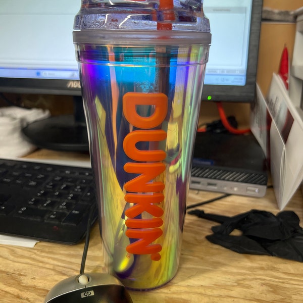NEW 2023 SUMMER Original DUNKIN 24oz Iridescent Stainless Steel Sipper ...