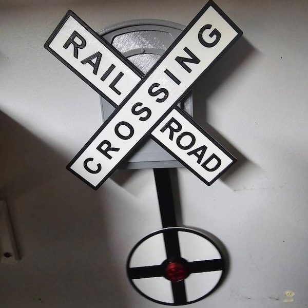 Train Railroad Crossing Sign With Wigwag Wall Decor - Etsy
