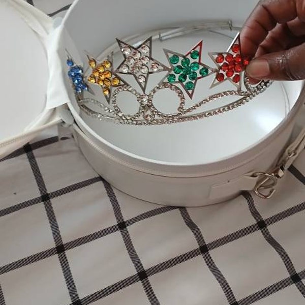 Heroines of Jericho Crown in Gold Tone Decorated With Rhinestone Adjustable Fitting, Masonic HOJ ...