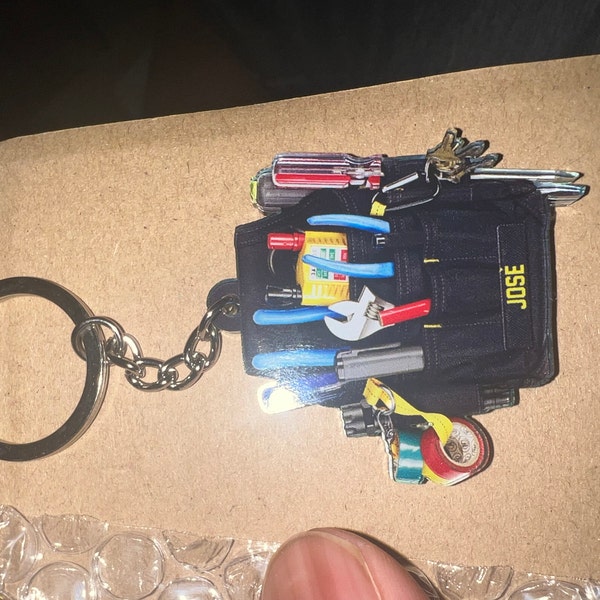 Personalized Electrician Tool Box 2D Keychain, Keychain for Electrician ...