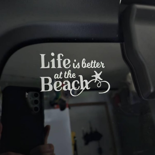 Beach Life Vinyl Decal, Beach Life Sticker, Car Window Decal, Beach ...
