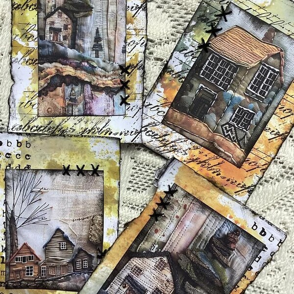 Layered Lace Paper Collage Printable Junk Journal Half Page, Scrapbook ...