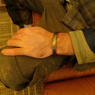 Men's Cuff Bracelet Men's Narrow Twist Stainless Steel Bracelet Rustic ...