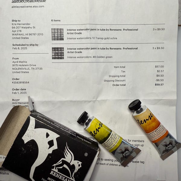 Intense Watercolor Paint in Tube by Renesans: Professional Artist Grade ...