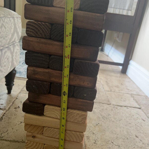 Giant Tumbling Blocks Tower Game + Crate Play 6ft Stack 7.5x2.5x1.7in ...