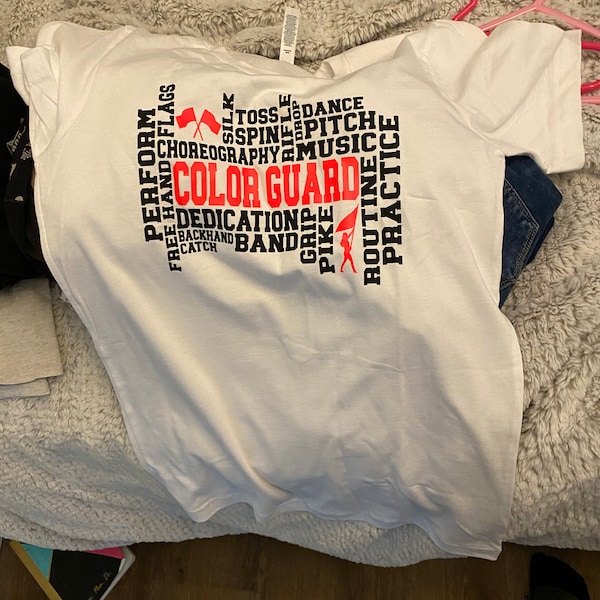 Color Guard Word Art T-shirt | Sports | Gift | Coach | Mascot - Etsy