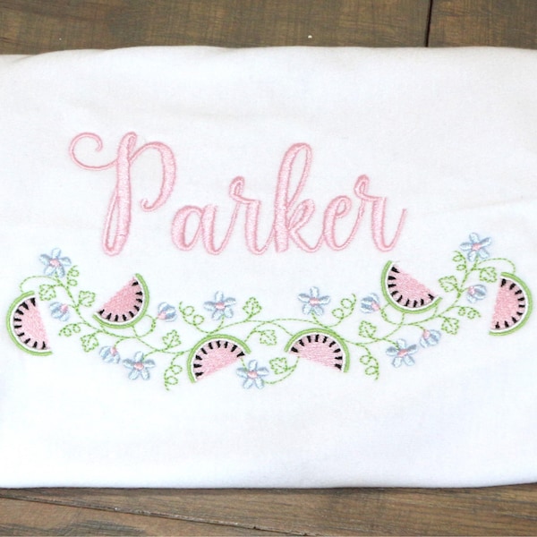 Watermelon Vine Name Frame Machine Embroidery Design - Etsy