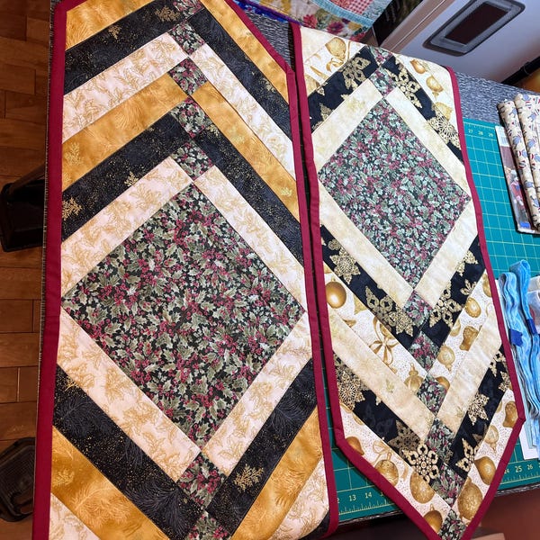 Digital PDF Pattern for "on the Run" Table Runner (approximately 14" X ...