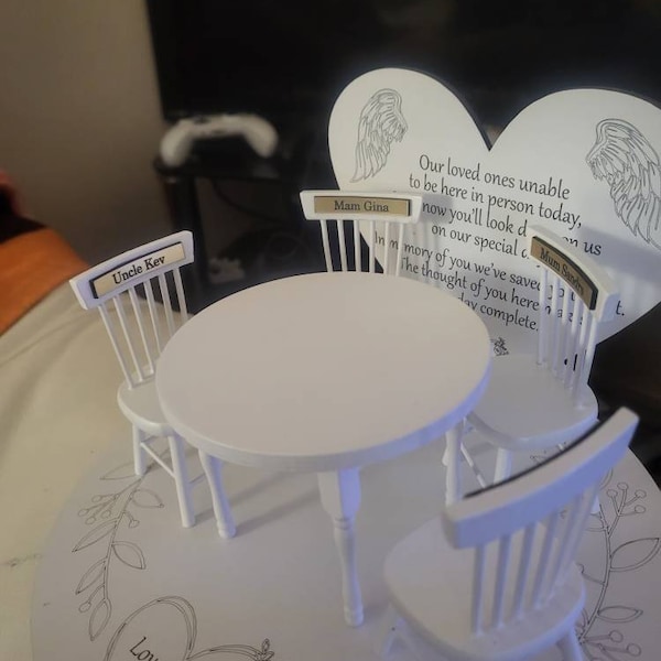 Wedding Memorial Set, Loved Ones in Heaven, WHITE, Wedding Memory Table ...