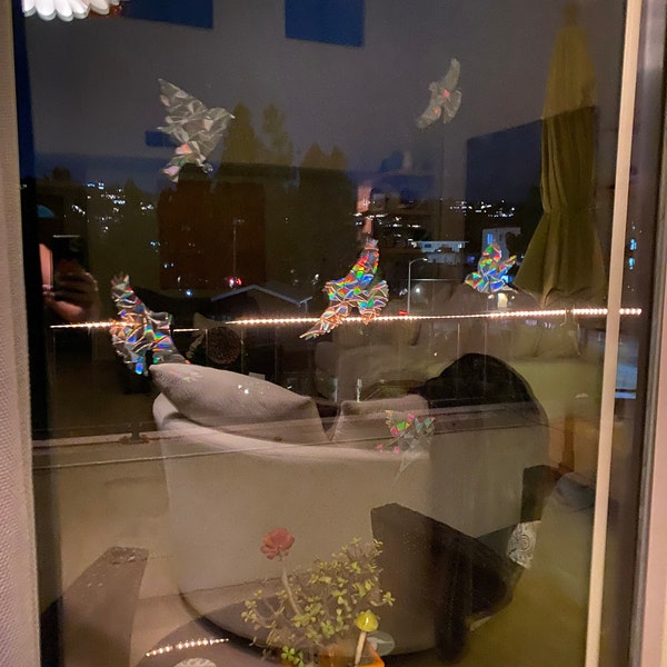 Window Gems Rainbow Prism Birds Static Window Clings Alert Birds to ...