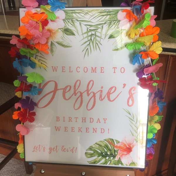 Luau Party Sign PRINTABLE, Bachelorette Party Sign, Time to Get Lei'd ...