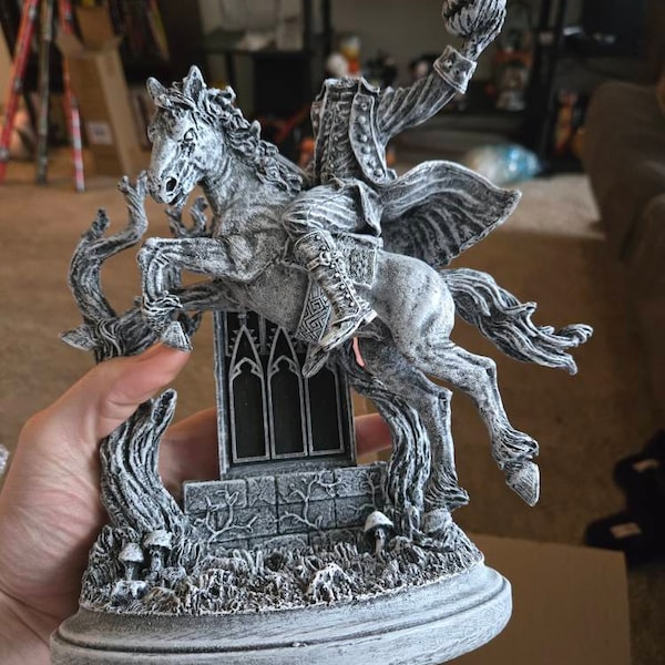 Headless Horseman Riding Statue, Hand Painted Resin Sculpture | Gothic ...