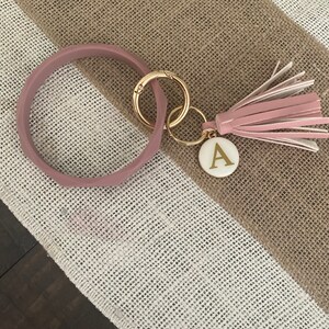 Rhombus Personalized Wristlet Keychain Tassel Key Chain Key Ring Bangle ...